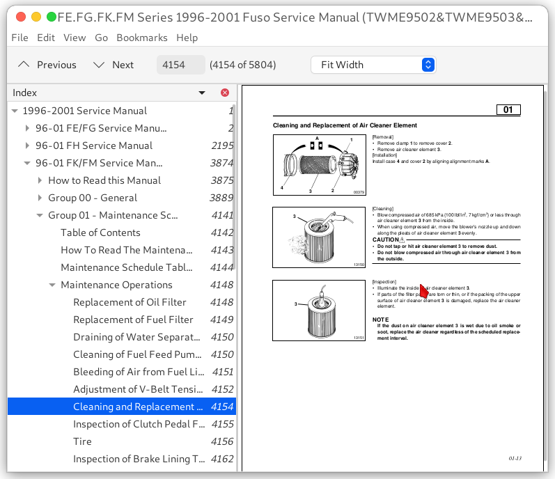 Mitsubishi Fuso FE.FG.FK.FM Series Repair Service Manual 1996-2001 ...