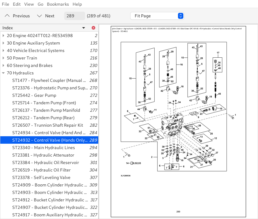 John Deere 313 Skid Steer Parts Catalog (PC10154) | A++ Repair Manual Store