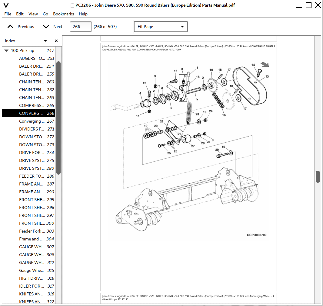 John Deere 570, 580, 590 Round Balers (Europe Edition) Parts Catalog ...